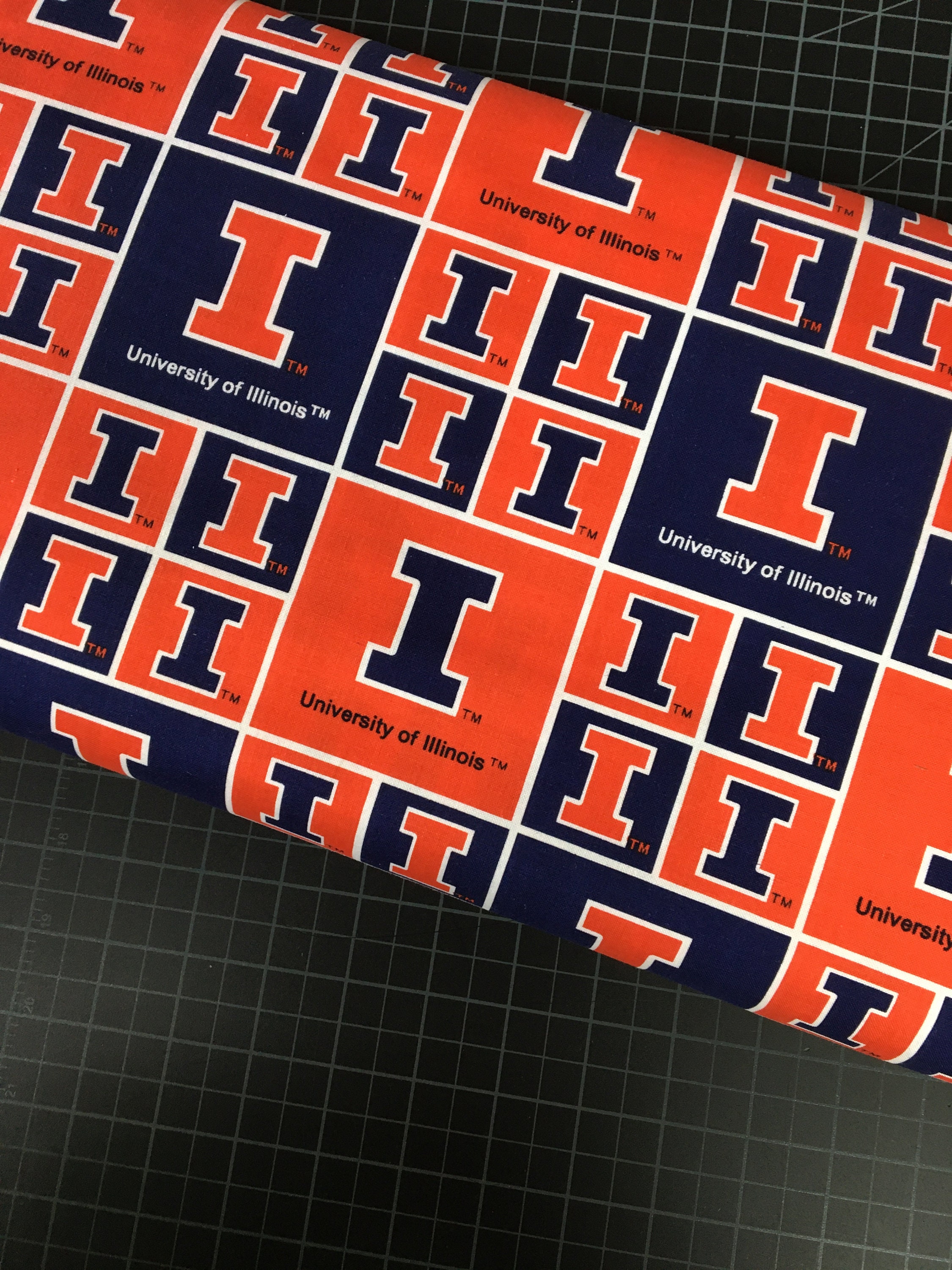 University of Illinois Fabric By The Yard ILL-020 U of I | Etsy