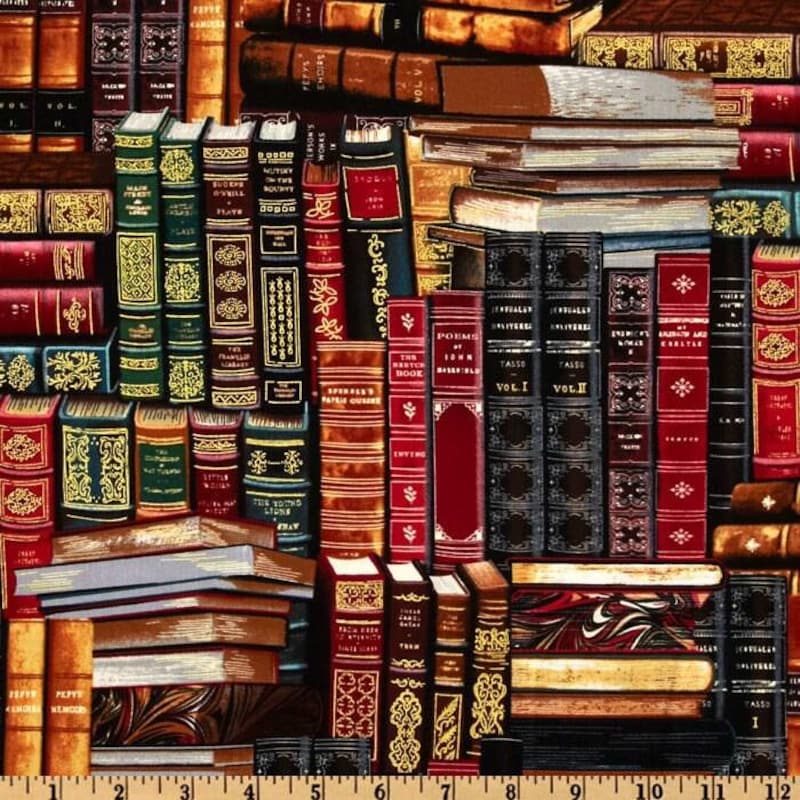 Library Book Fabric - Etsy