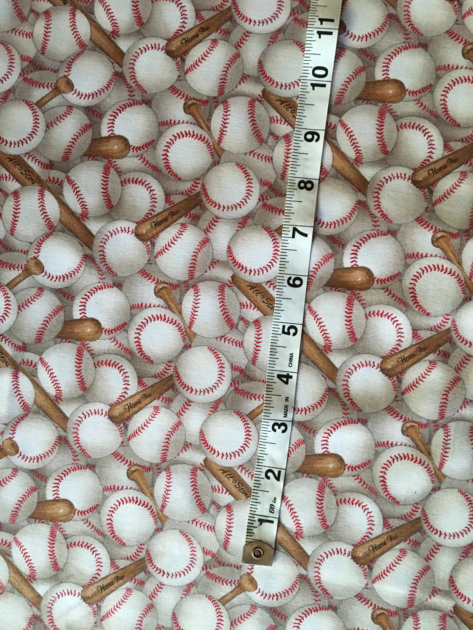 Baseball Fabric by the Yard Baseballs and Bats - Etsy