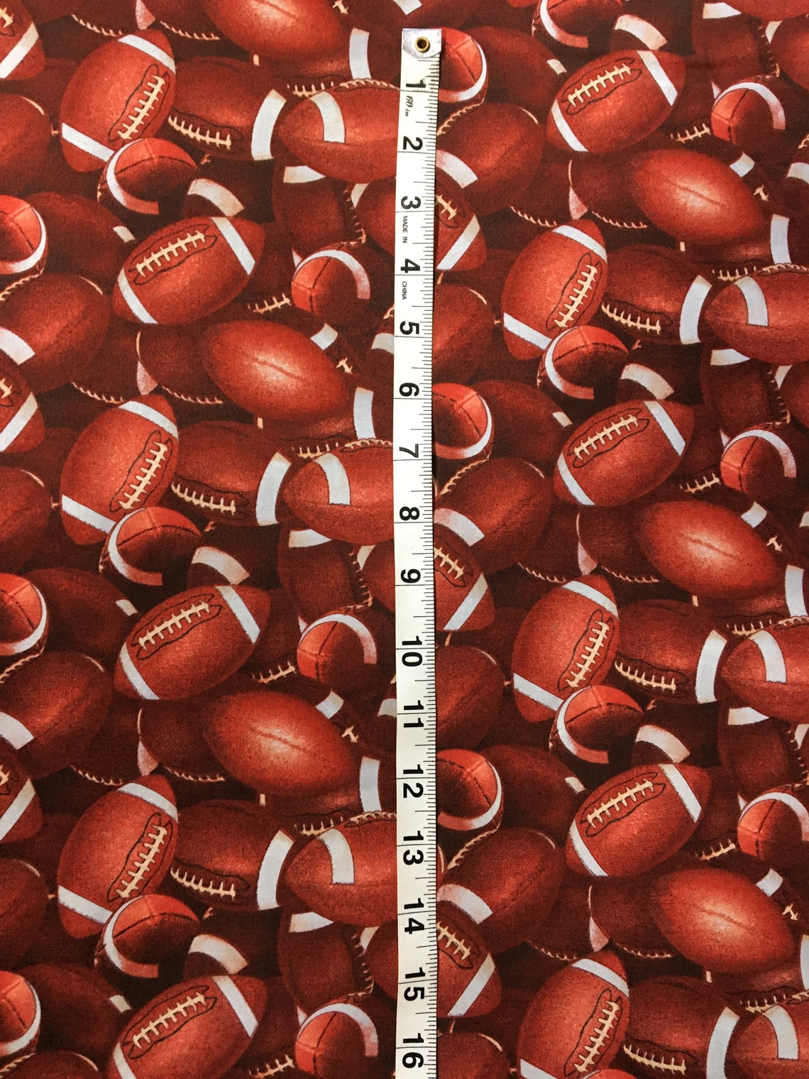 Football Fabric By The Yard Packed Footballs | Etsy