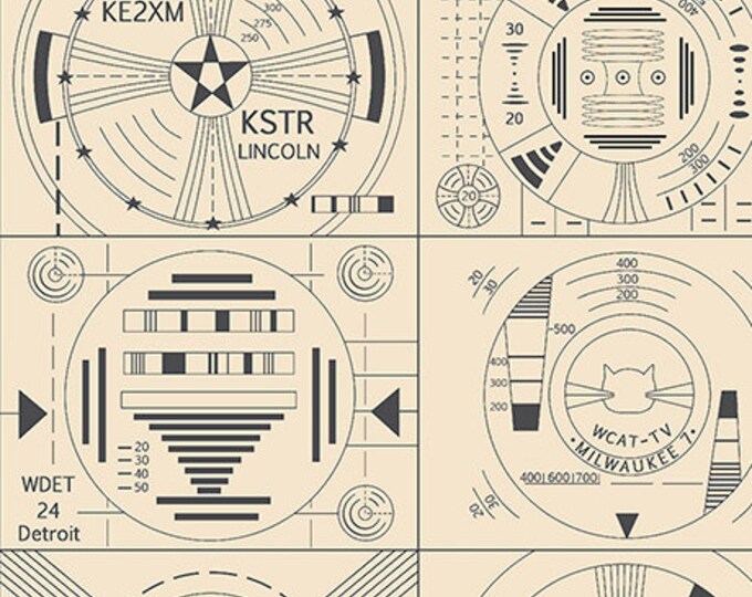 Radio Fabric, by the Yard, Test Patches, Retro Theme Fabric, Quilting ...