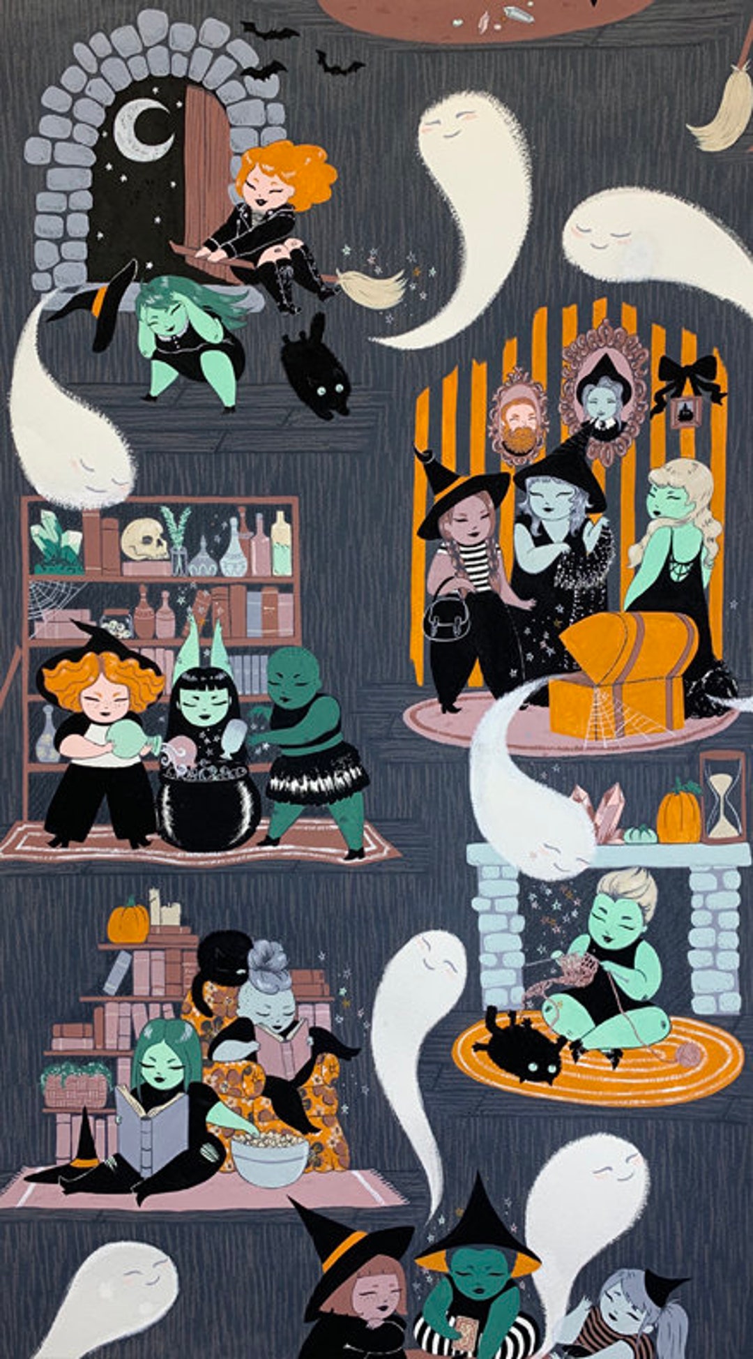 Halloween Witch Fabric by the Yard Belinda's Brownstone - Etsy