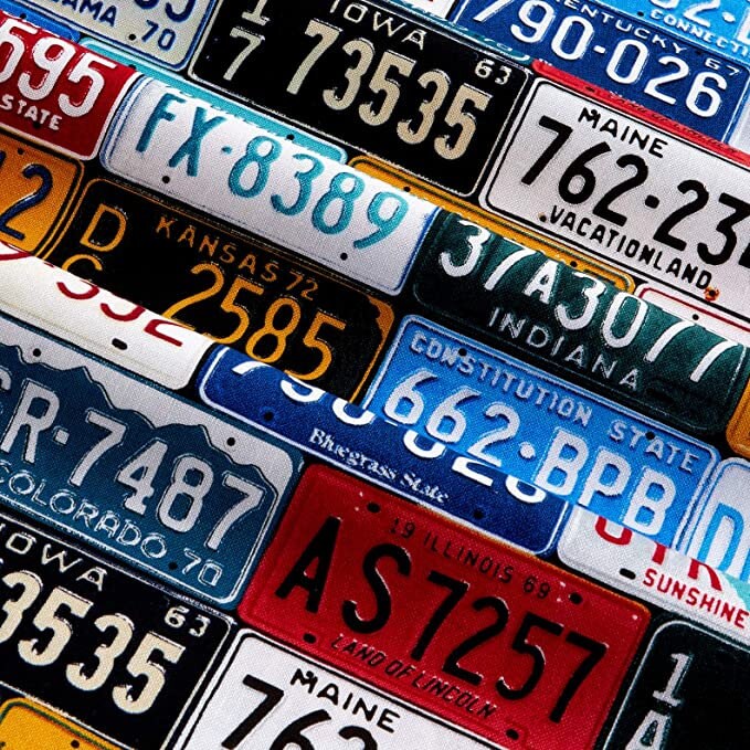 License Plates Fabric by the Yard Car Fabric Garage Fabric - Etsy