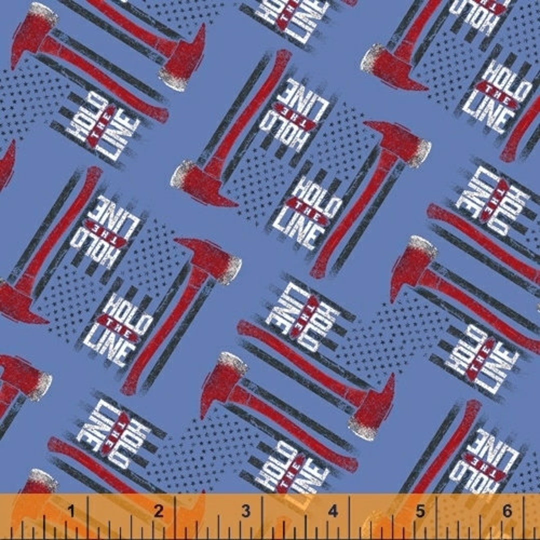 Firefighter Fabric, by the Yard, Hold the Line Axes, Windham Fabric ...