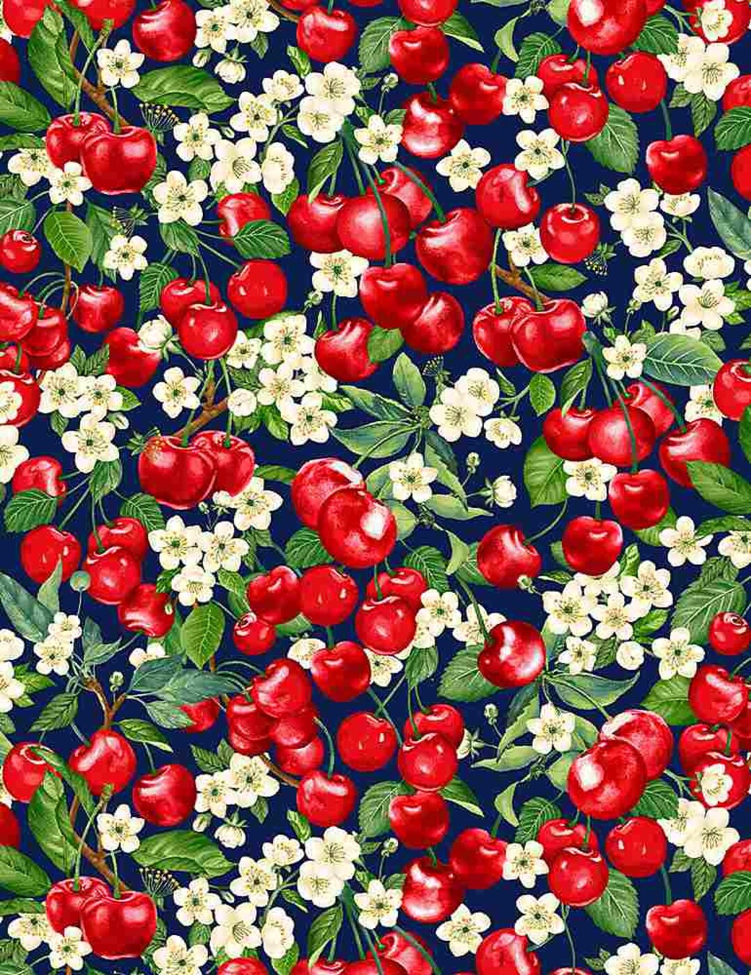 Cherry Fabric by the Yard Cherry Pie Packed Cherries and - Etsy
