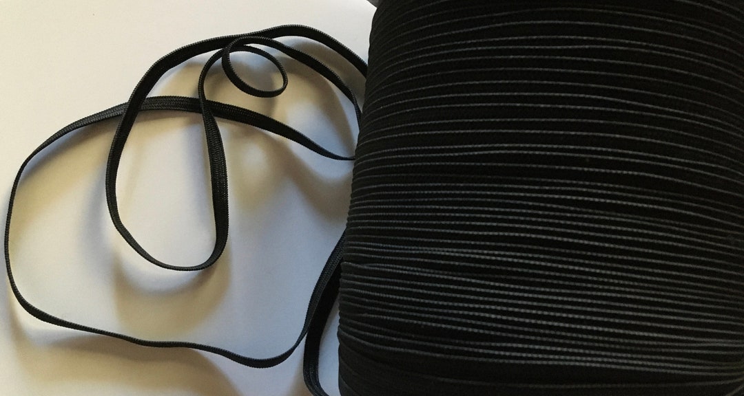 Black Elastic, 10 Yards, Knitted Elastic, 5mm Elastic, Approximately 1/ ...