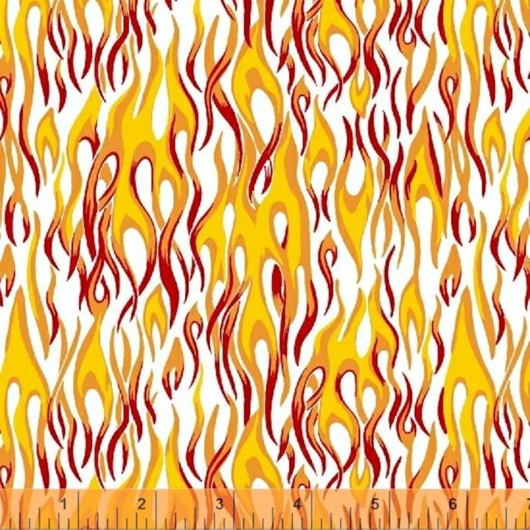 Fire Flames Fabric, by the Yard, Windham Fabrics, 51268-1, Monster ...