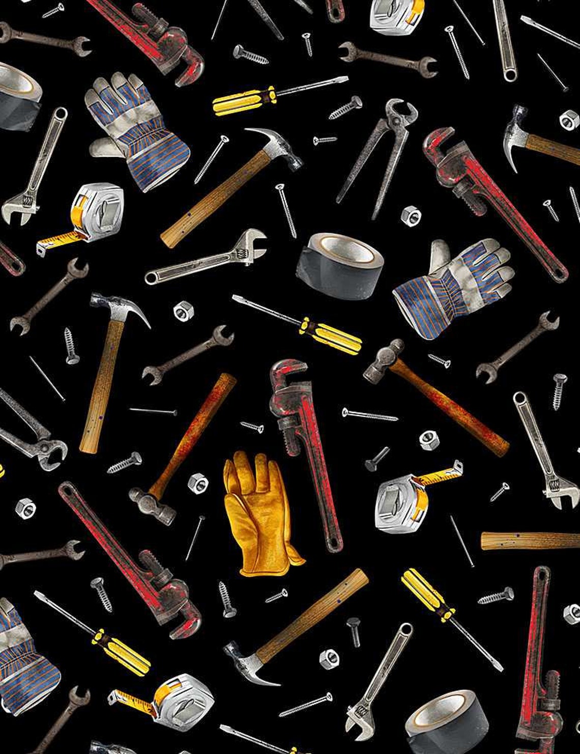 Tool Fabric by the Yard Tossed Garage Workshop Tools - Etsy