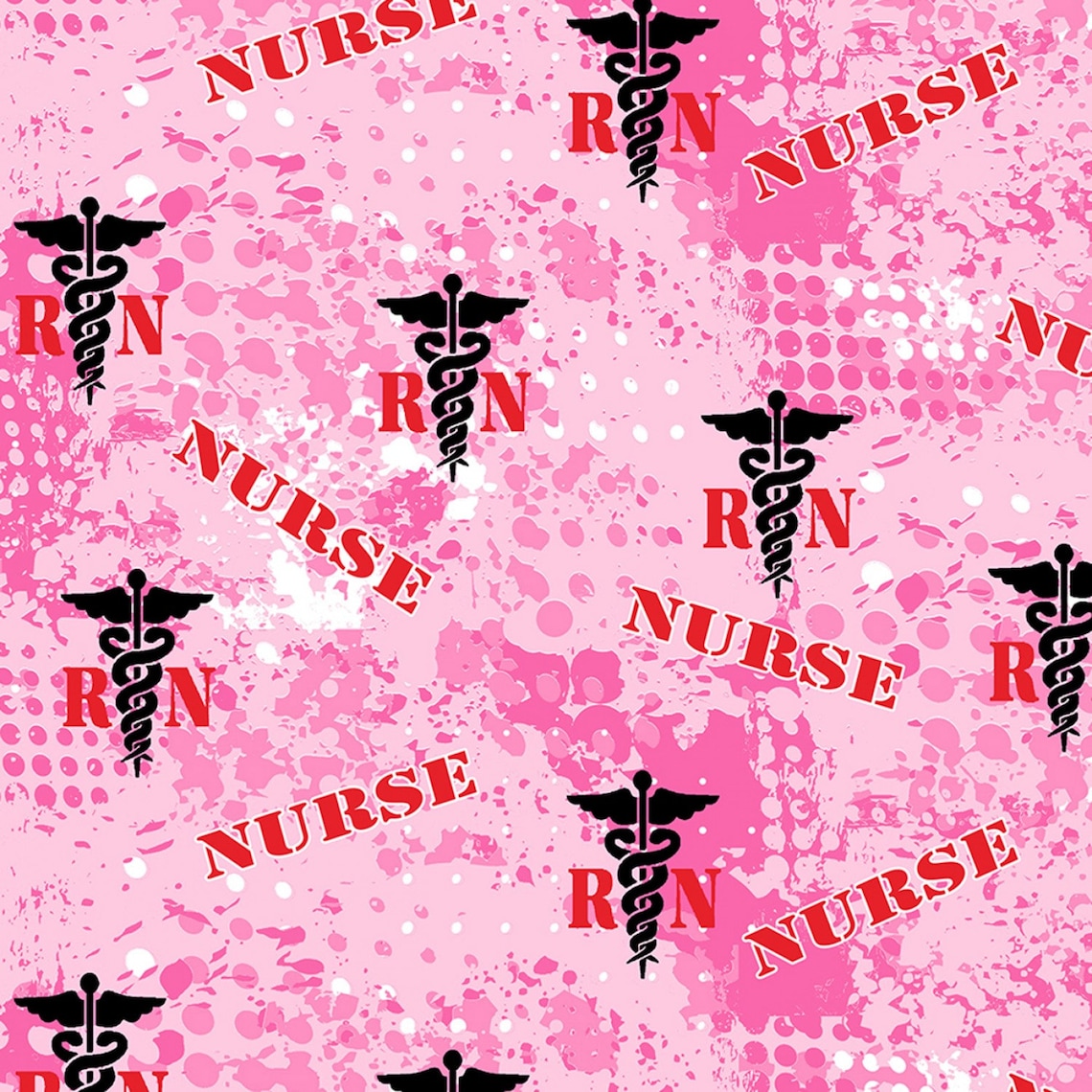 Nurse Fabric by the Yard Bright Pink Nurse RN Sykel - Etsy