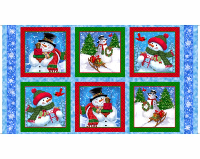 Christmas Fabric Panel 24 Panel Frosty Friends Snowmen - Etsy