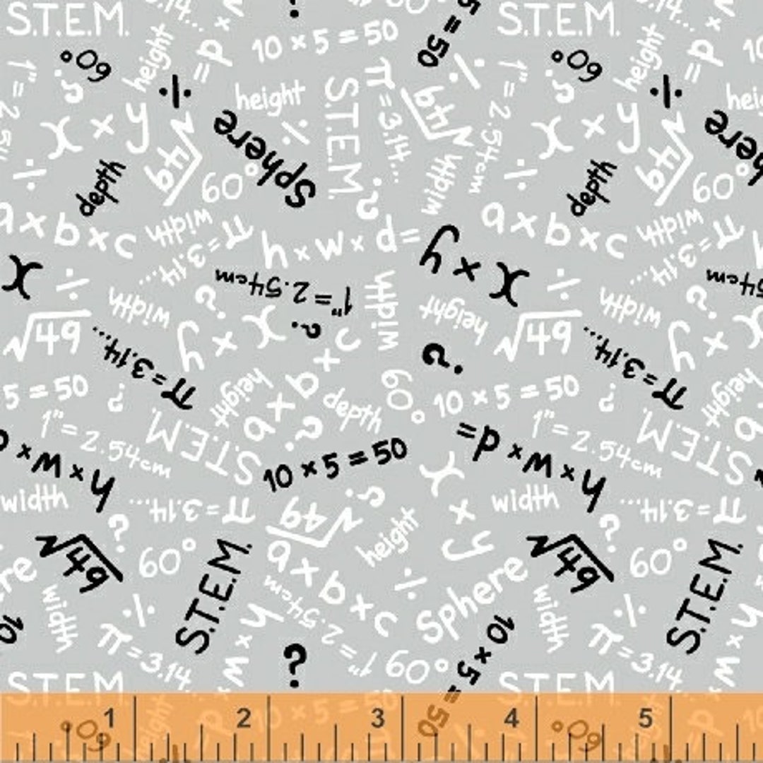 S.T.E.M. Fabric, by the Yard, Windham Fabrics, Science Fabric, Math ...