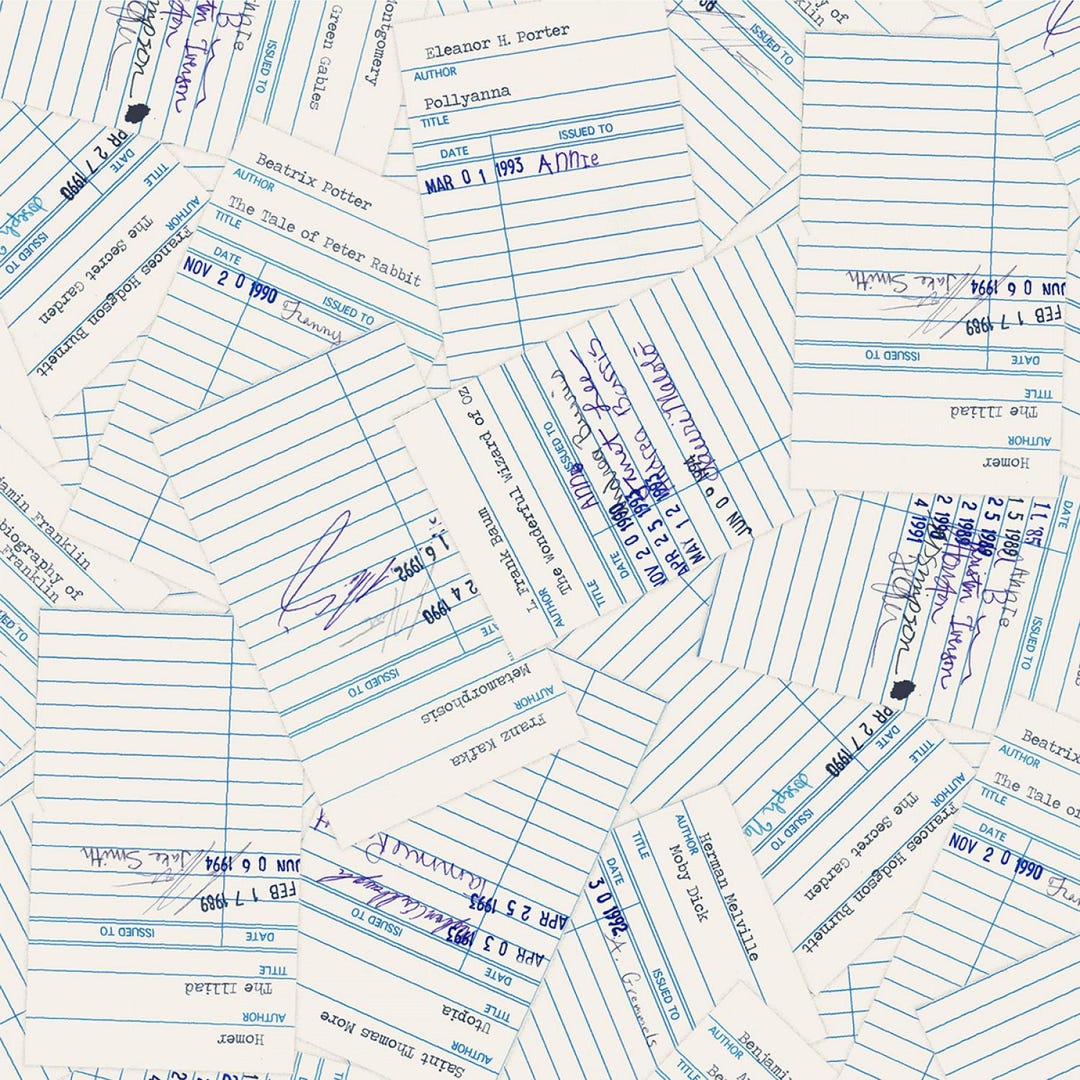 Library Card Fabric, by the Yard, Jot, Windham Fabrics, 42709A-16 ...