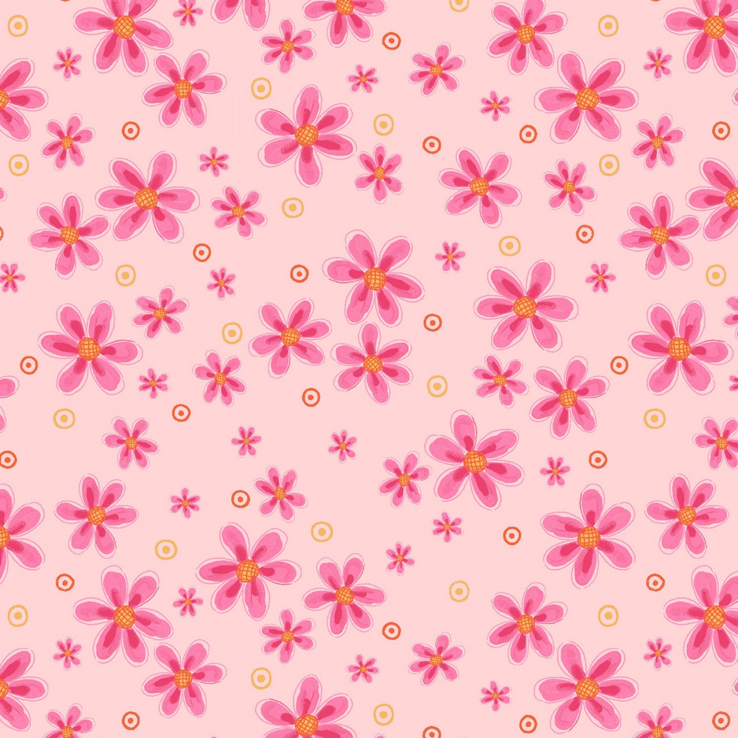 Pink Flowers Fabric By The Yard Spring or Easter Fabric | Etsy