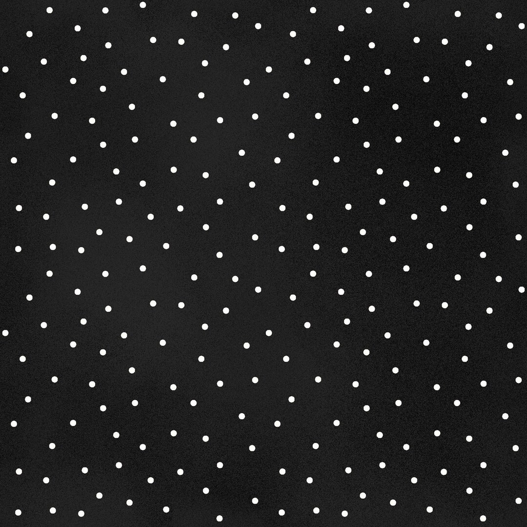 Scattered Dots Fabric, by the Yard, Black With White Scattered Dots ...