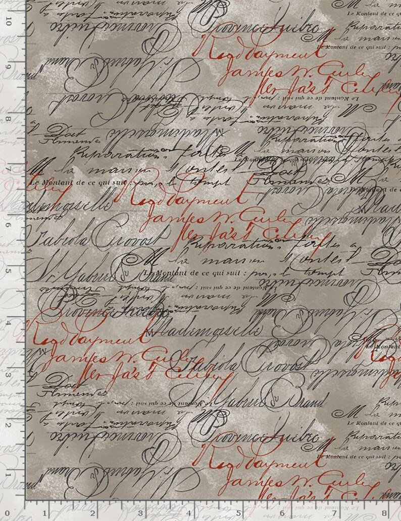 French Script Fabric by the Yard French Country Script - Etsy