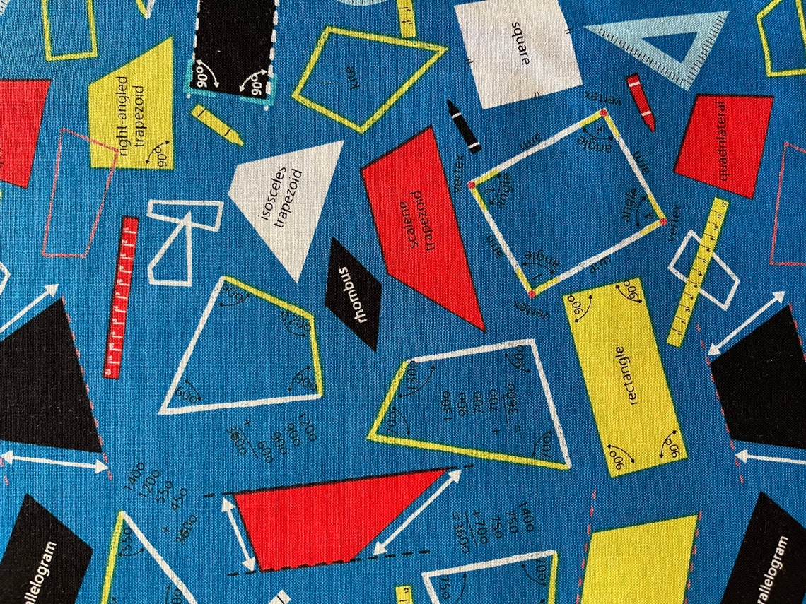 Geometry Math Fabric by the Yard STEM Squad Michael Miller - Etsy
