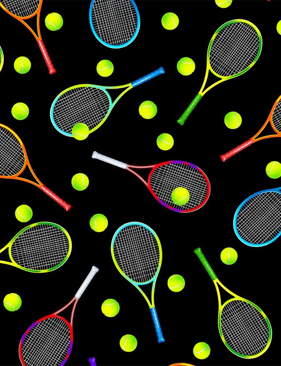 Tennis Fabric by the Yard Move Your Body Tossed Tennis Gear - Etsy