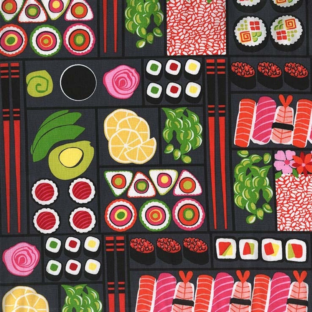 Sushi Fabric by the Yard Bento Box Michael Miller Fabric - Etsy