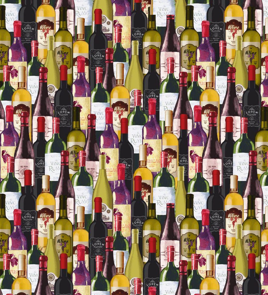 Wine Bottle Fabric by the Yard, Timeless Treasures Wine-cd1931 Multi ...