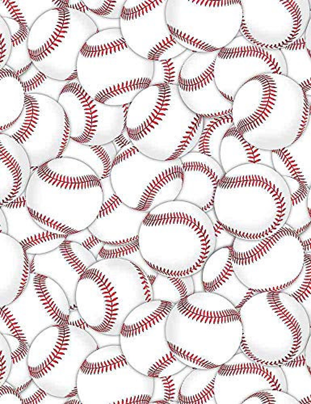 Baseball Fabric by the Yard, Packed Baseballs, Timeless Treasures C8315 ...
