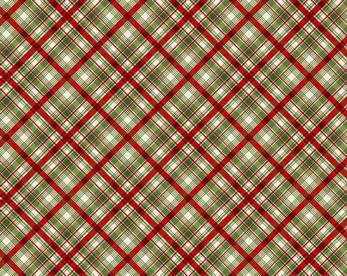 Christmas Plaid Fabric by the Yard, Christmas Diagonal Plaid, Timeless ...