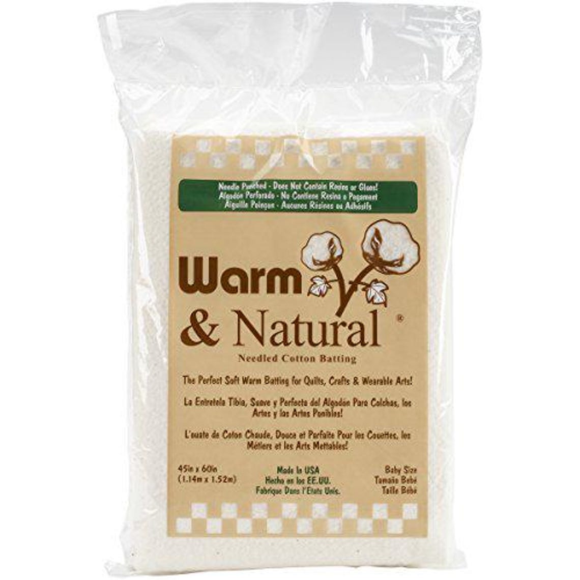 Warm Company Batting 2322 Warm & Natural Cotton Batting-crib Size 45 ...