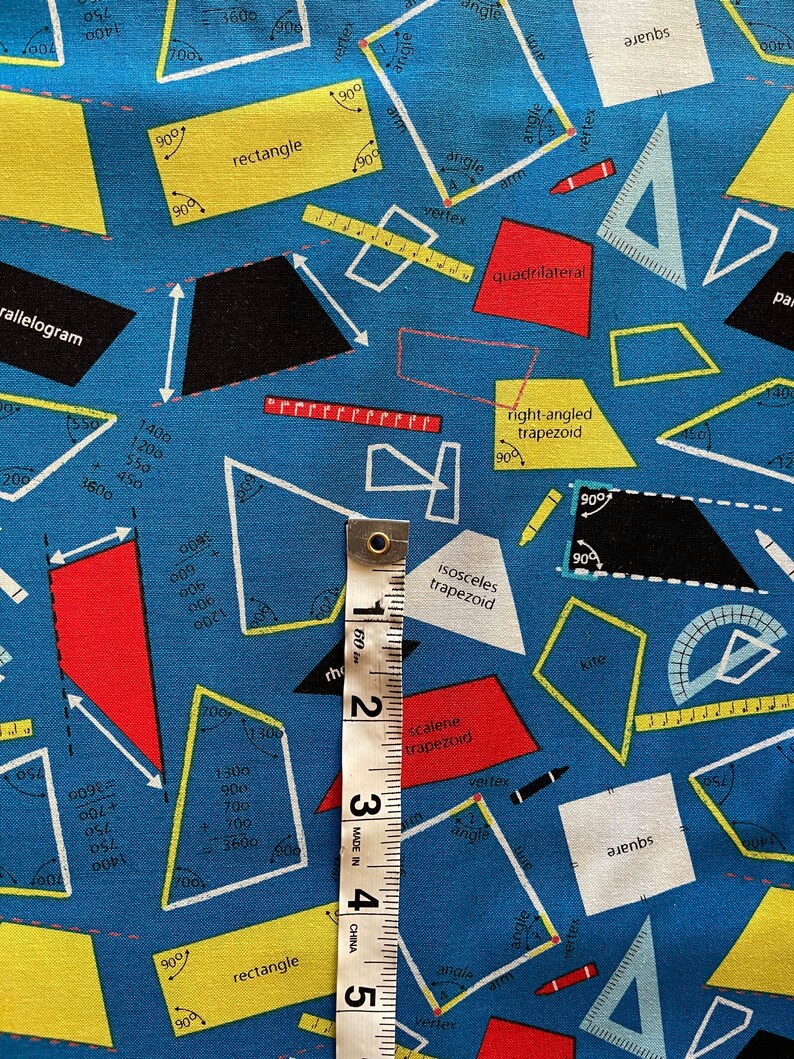 Geometry Math Fabric by the Yard STEM Squad Michael Miller - Etsy