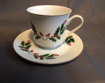 Christmas tea cup | Etsy