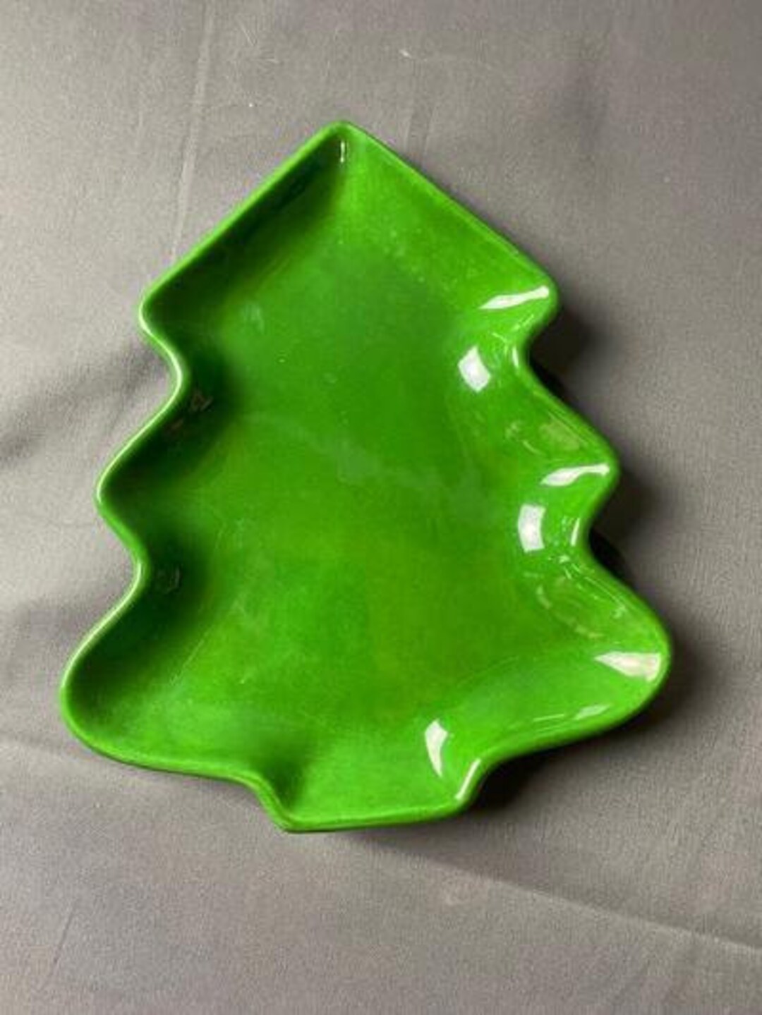 Vintage Green Ceramic Christmas Tree Plate 8 1/2" High Made in Italy - Etsy