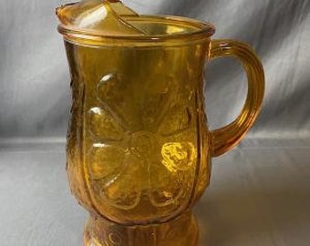 Glass Floral Pitcher - Etsy