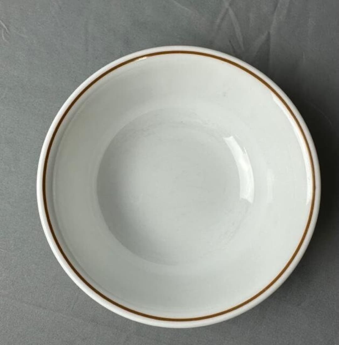 Vintage Corelle Livingware by Corning 6" Bowl Brown Stripe on Rim - Etsy