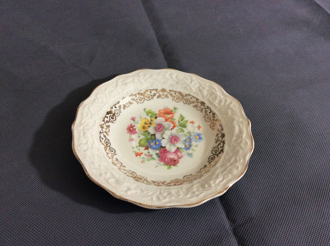 Vintage Stetson Warranted 22 Kt Gold Trimmed Dessert Bowl Multicolored ...
