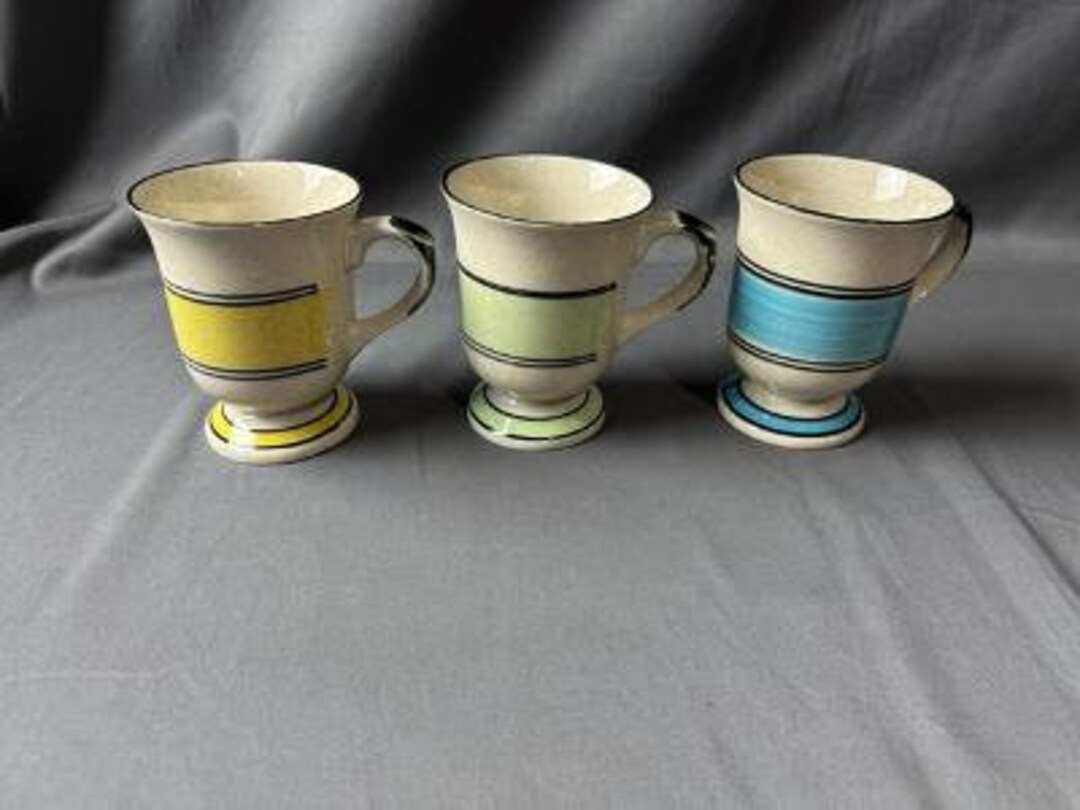 Vintage Stoneware Irish Coffee Mugs Choice Color Green Blue or Yellow 4 ...