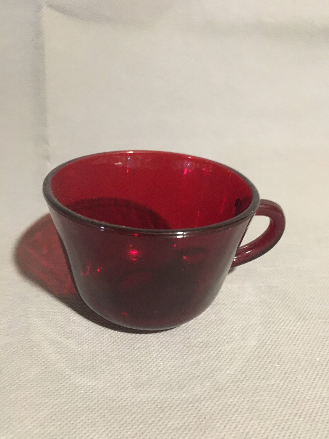 Vintage Ruby Red Glass Mug Cup - Etsy
