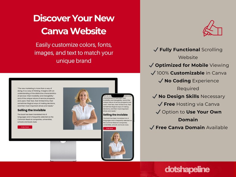 Red Canva Website Template | Personal Branding Website Template ...