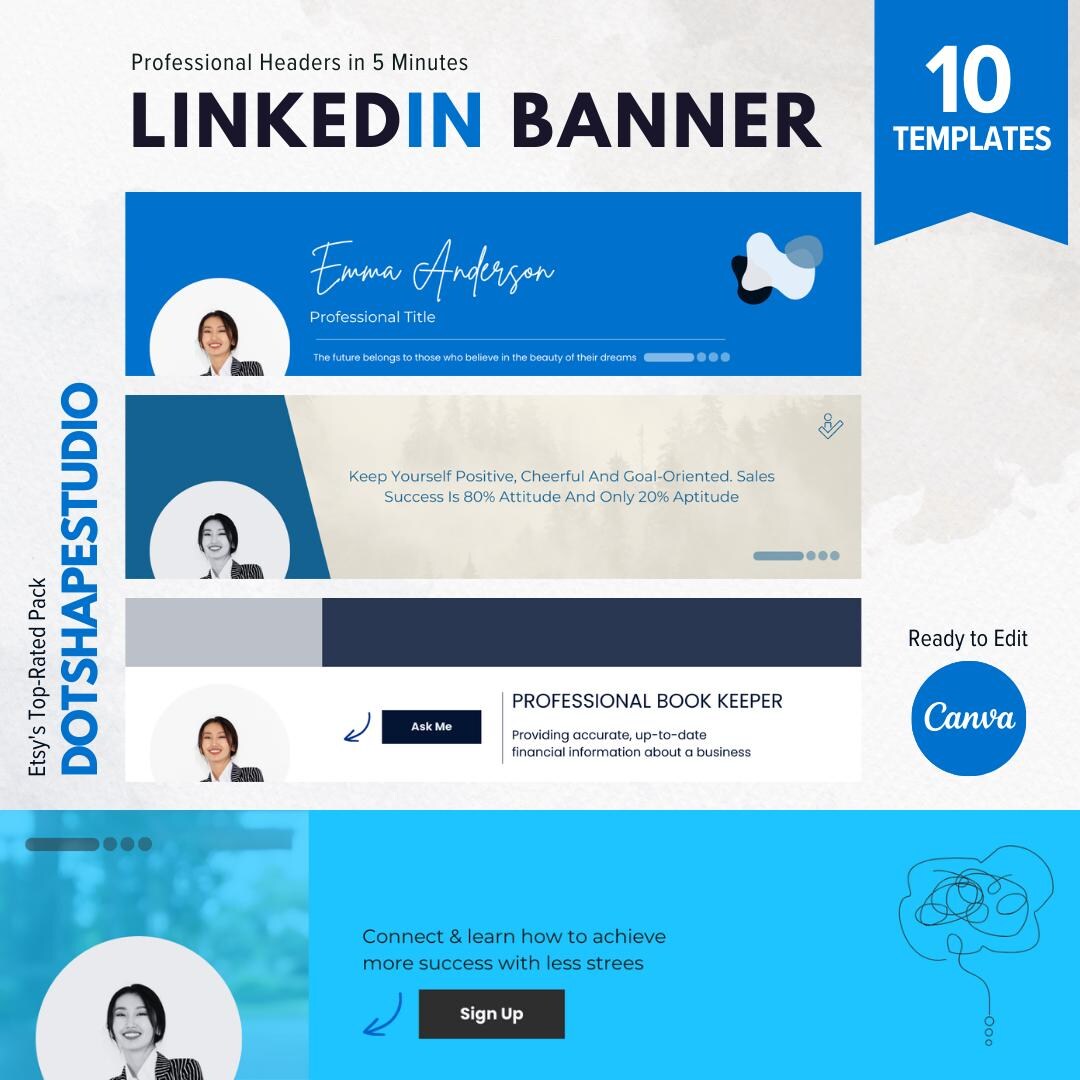10 Linkedin Banner Templates and Simple Canva Headers for Personal ...