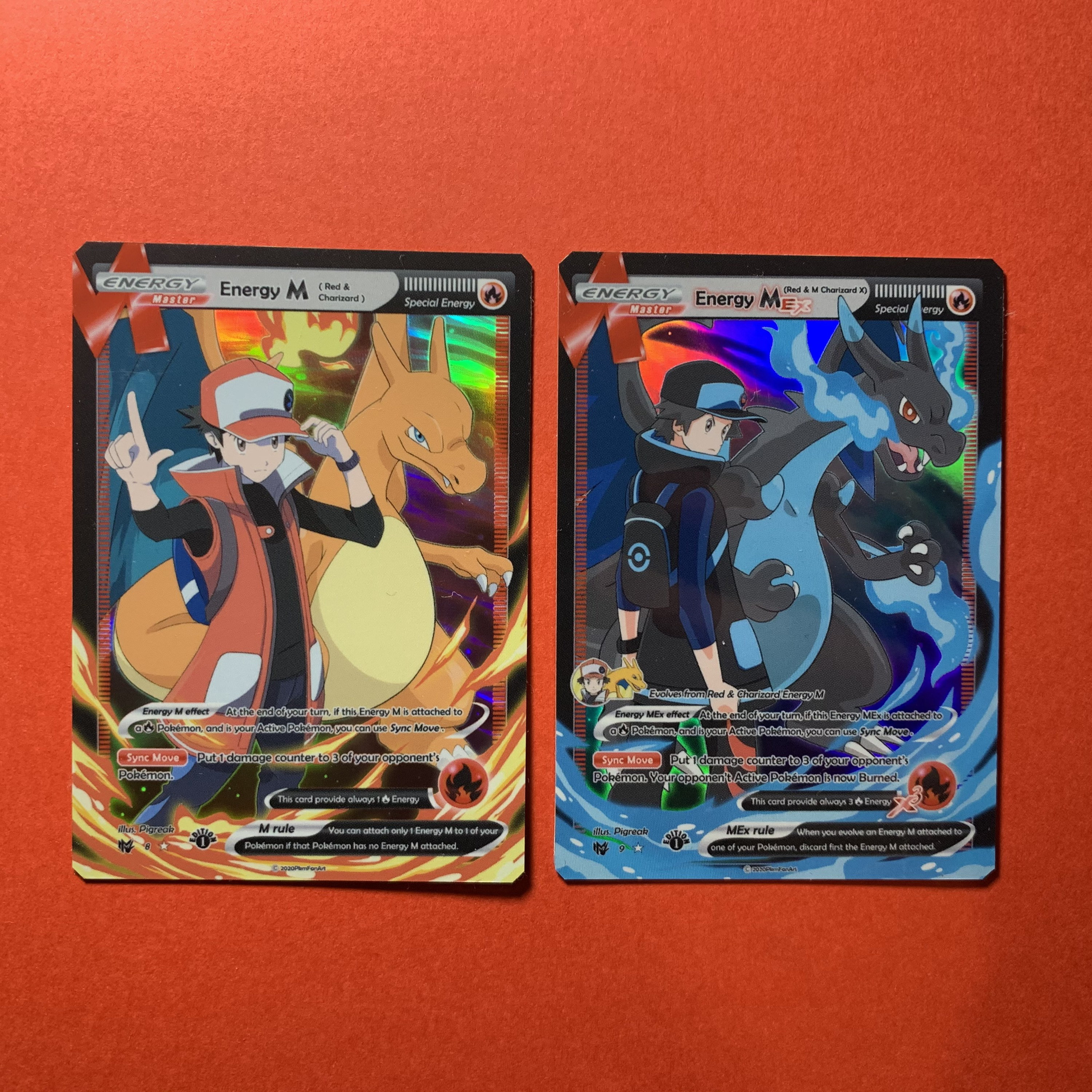 Red & Charizard Pokemon Master Energy Custom Card LIMITED | Etsy