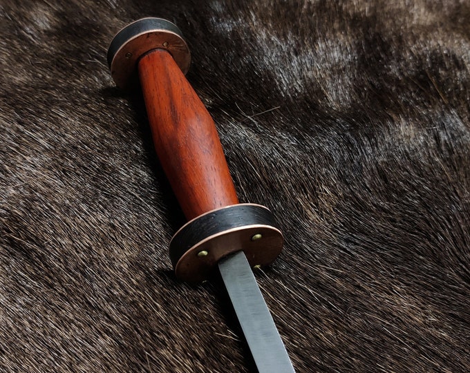 Forged High Carbon Steel Medieval Triangle Rondel Dagger, With Padauk ...