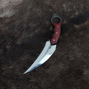 Hand Forged Karambit Knife. High Carbon Steel and Padauk Handle. - Etsy