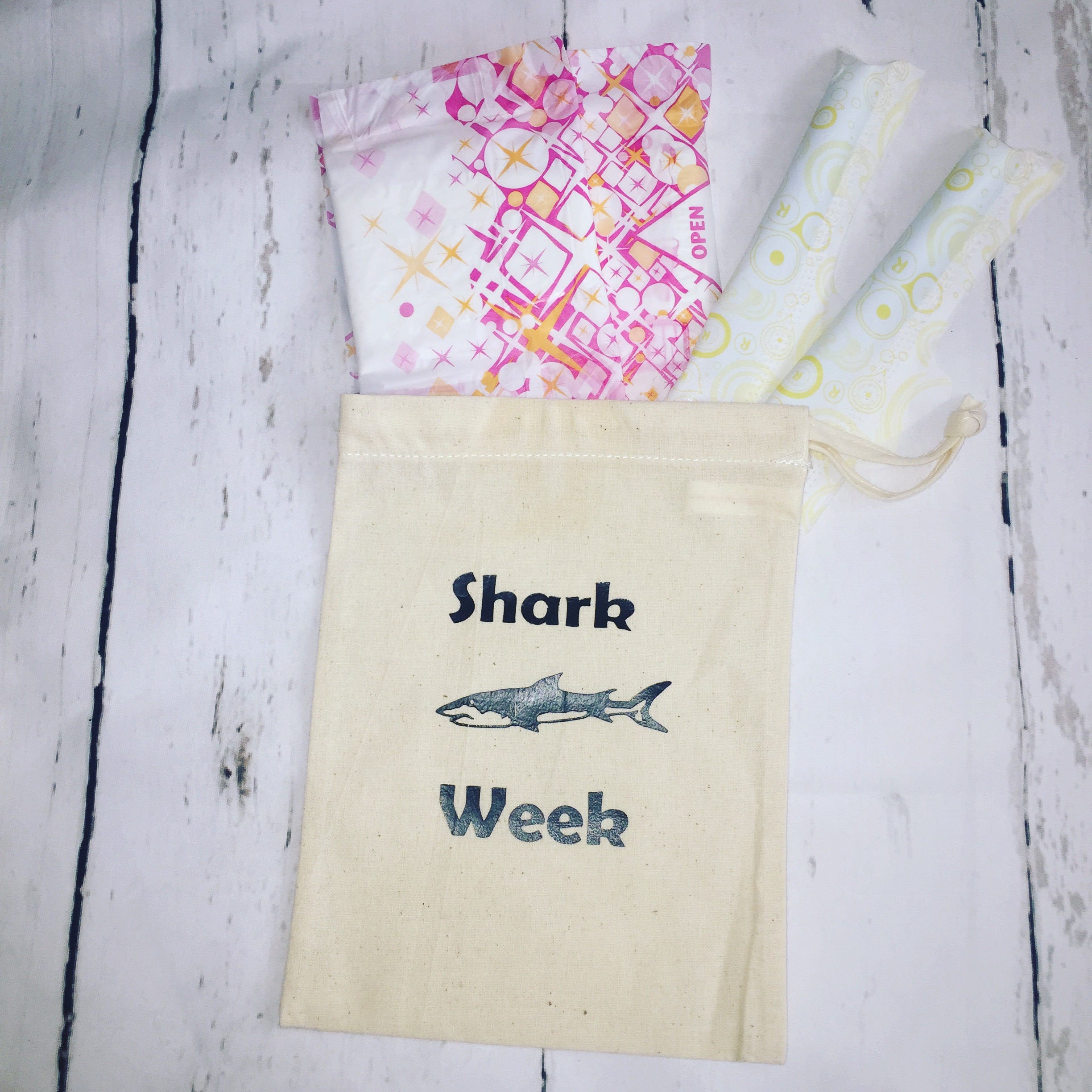 Shark Week Tampon Case, Sanitary Pad Holder, Tampon Bag, Period Pouch ...