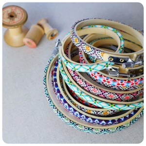 Small Liberty of London Fabric Covered Embroidery Hoop. Coloured ...
