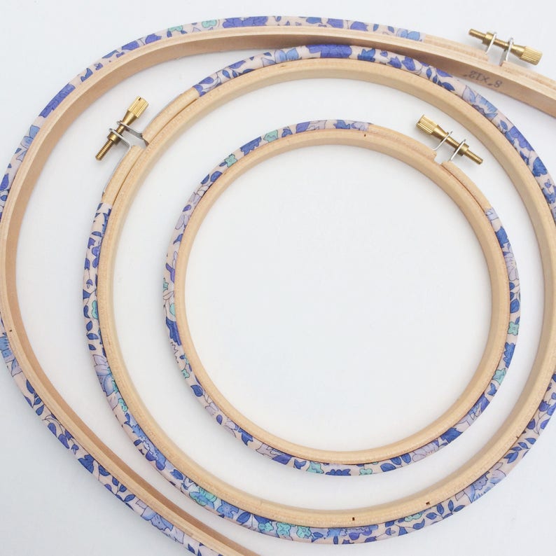 Small Embroidery Hoop. Covered With - Blue D'ajio D - Tana Lawn Fabric ...