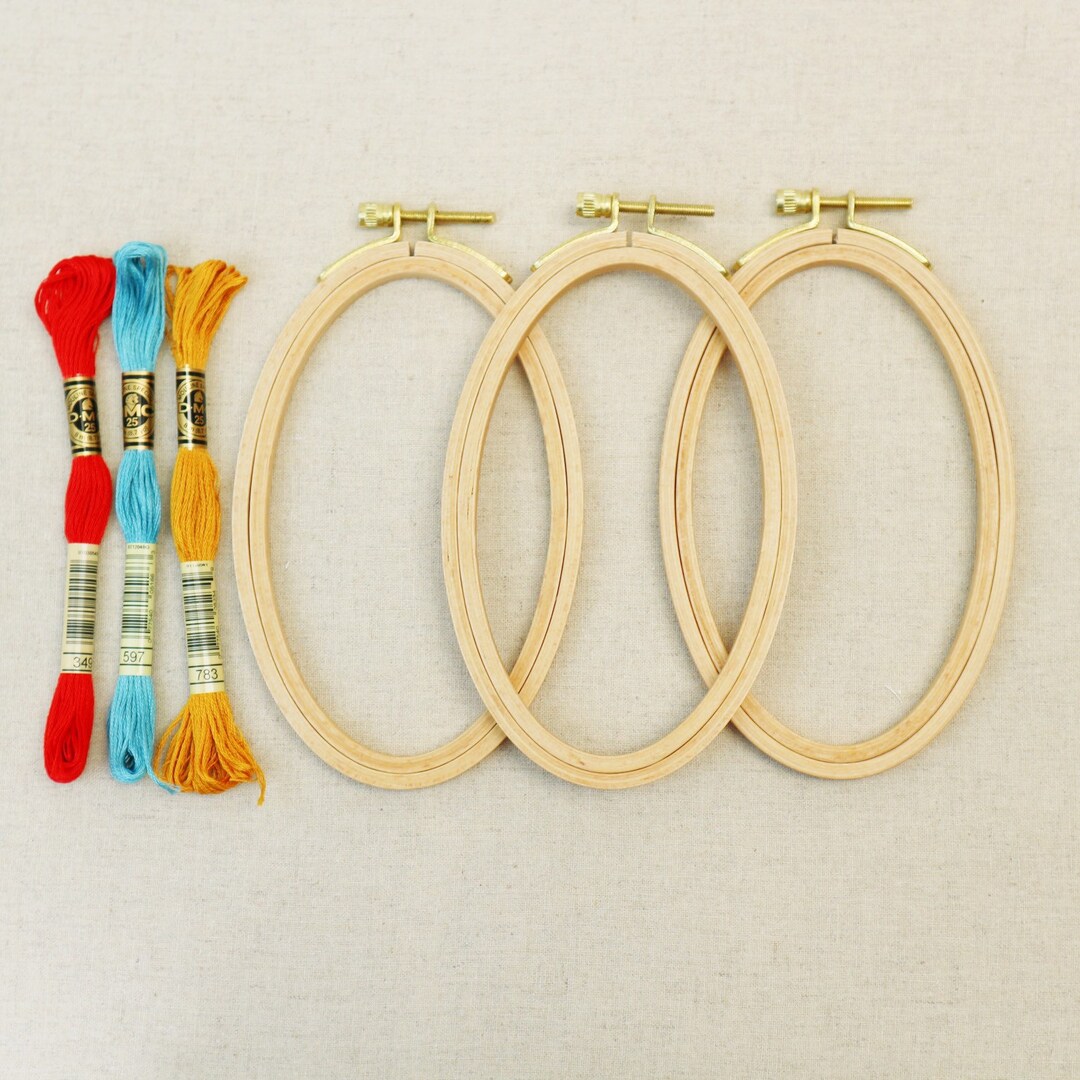 Vertical Oval Embroidery Hoop, Small Oval Embroidery Hoop. Wooden ...