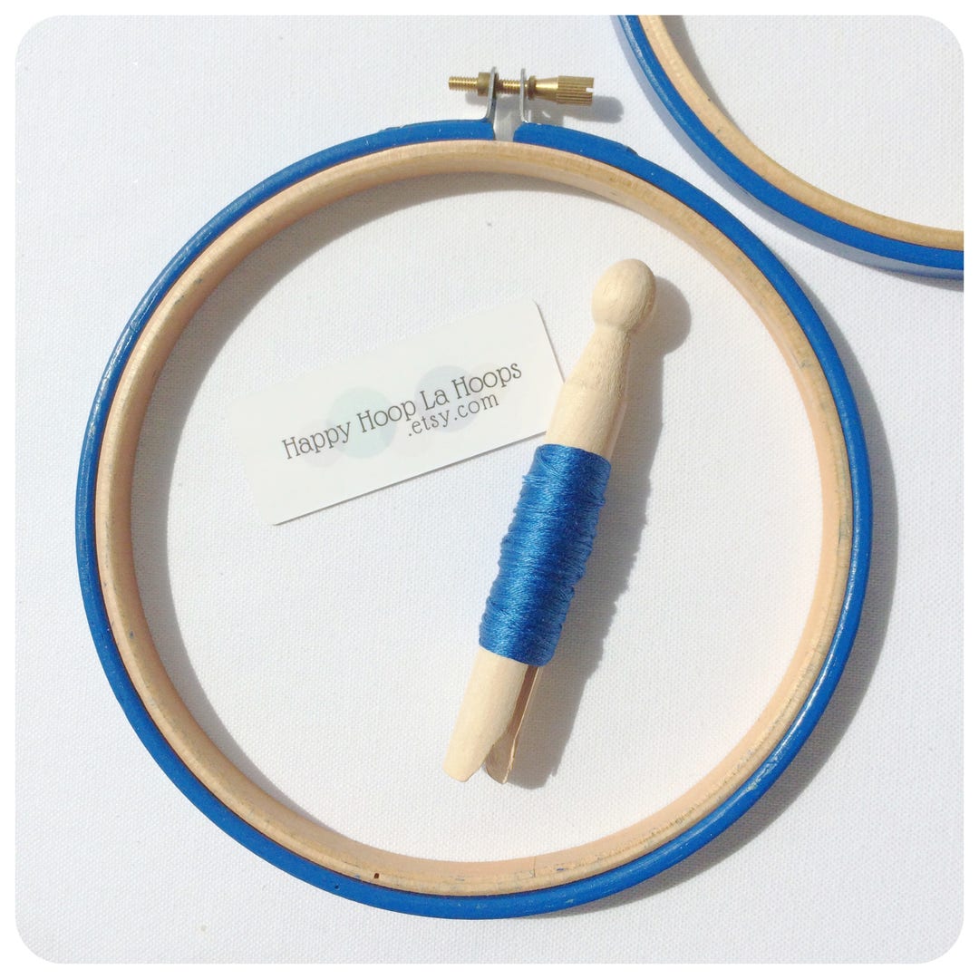 10 and 12 Inch Royal Blue Embroidery Hoop. Large Painted Blue ...