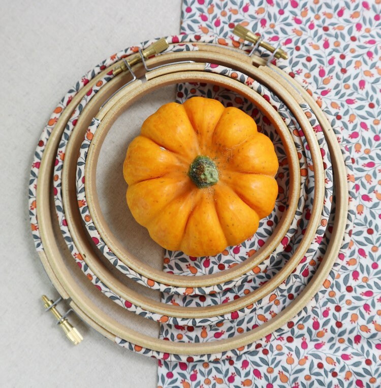 Large, Autumnal Embroidery Hoops. 10 and 12 Inch Embroidery Hoops. Fall ...
