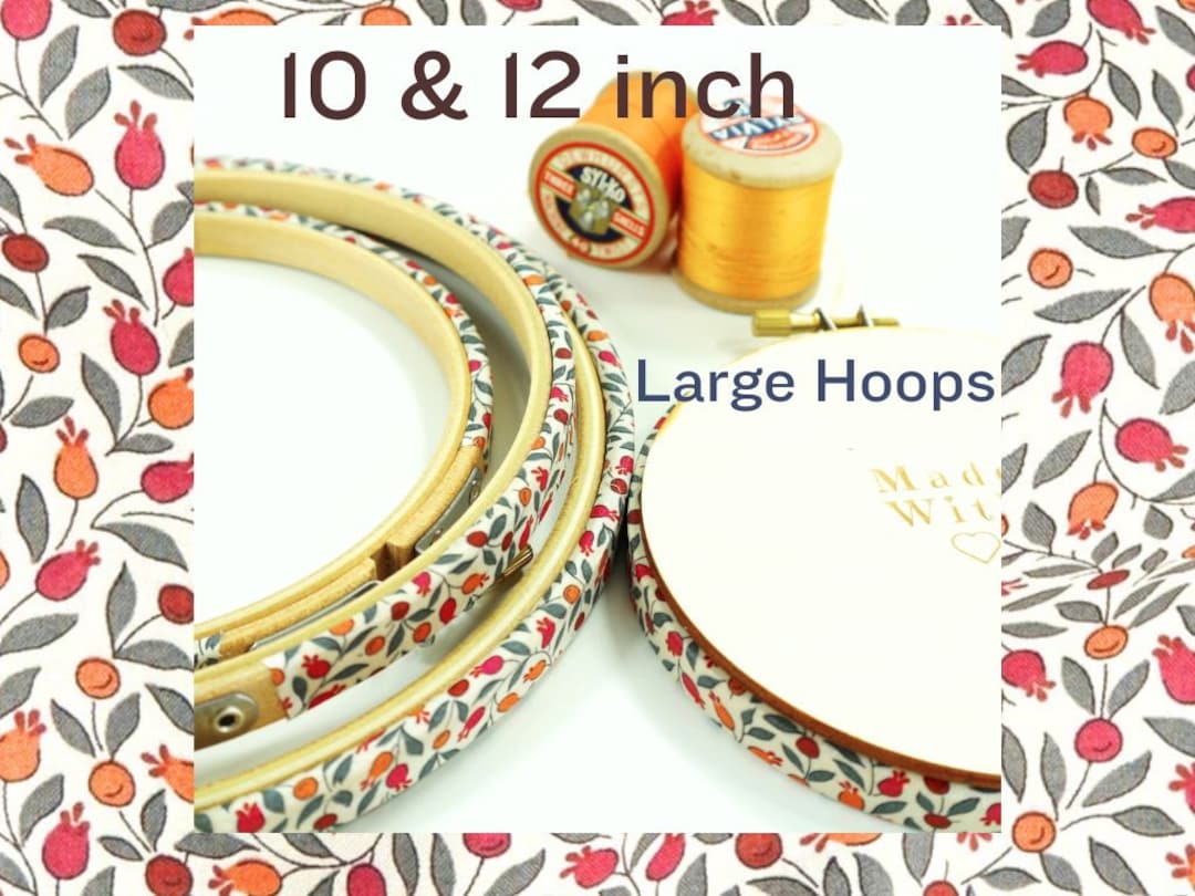 Large, Autumnal Embroidery Hoops. 10 and 12 Inch Embroidery Hoops. Fall ...