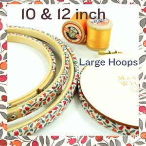 Large, Autumnal Embroidery Hoops. 10 and 12 Inch Embroidery Hoops. Fall ...