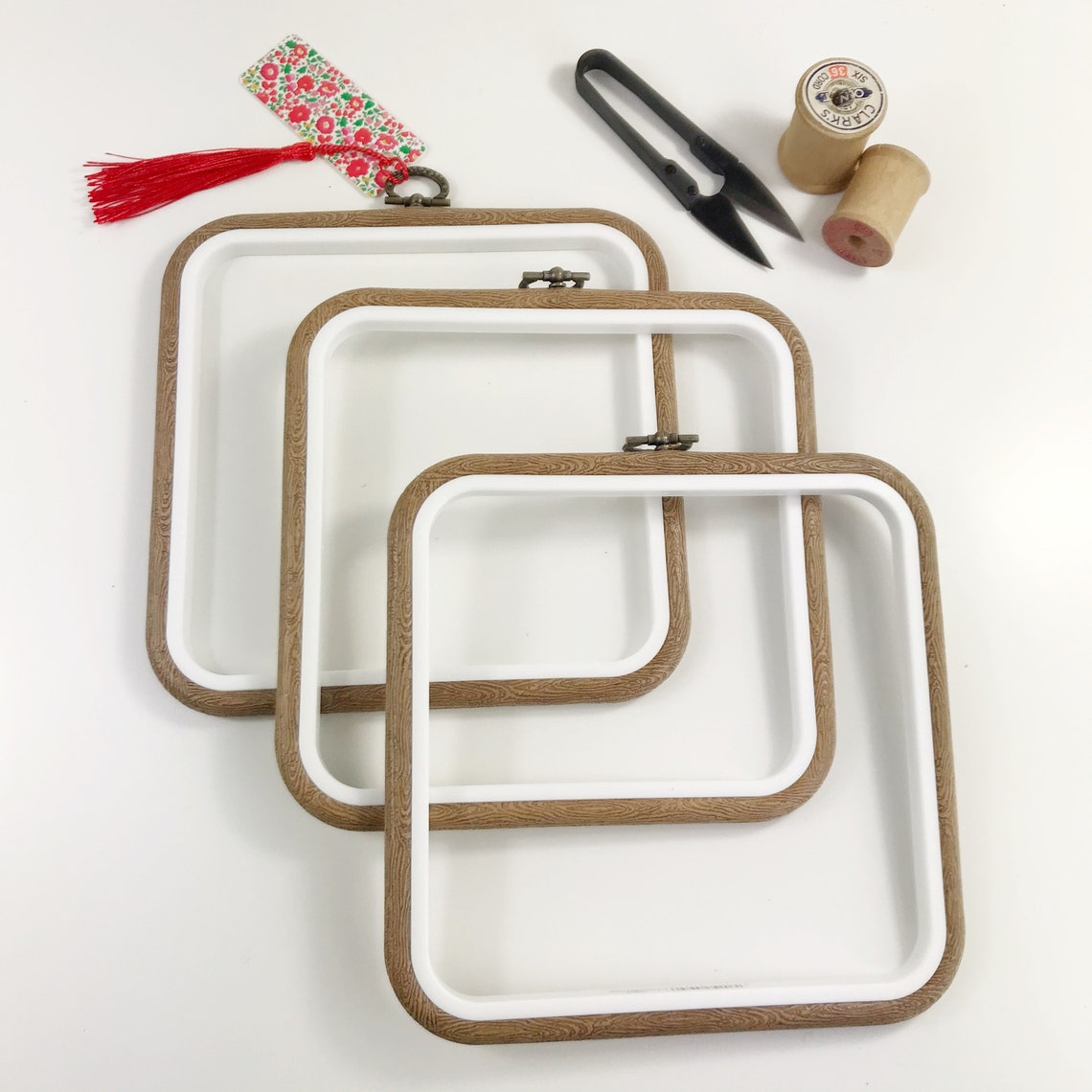 Square Retro Flexi Embroidery Hoops. Flexible Plastic | Etsy