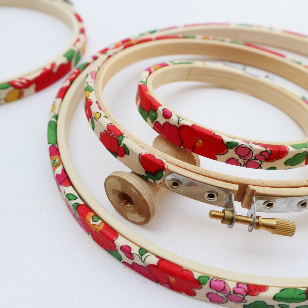 Red Embroidery Display Frame. Tana Lawn Cotton. Fabric Wrapped ...