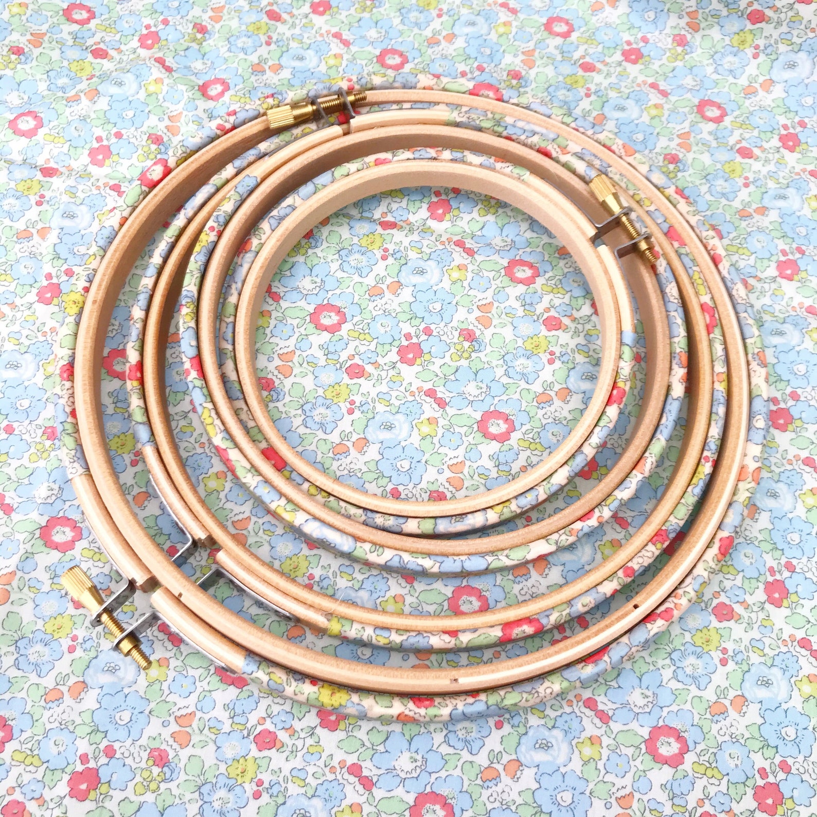 Small Embroidery Hoop, 3 - 5 Inch. Liberty’s of London, Fabric Wrapped ...